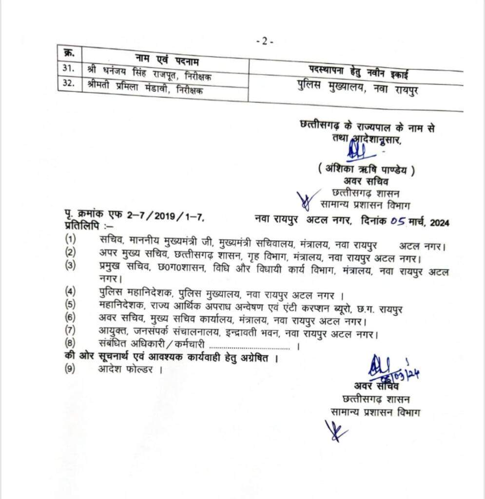 BIG BREAKING : EOW और ACB के बदले गए पूरे स्टाफ, देखें किन अधिकारियों को दी गई जिम्मेदारी.. - खोजखबर